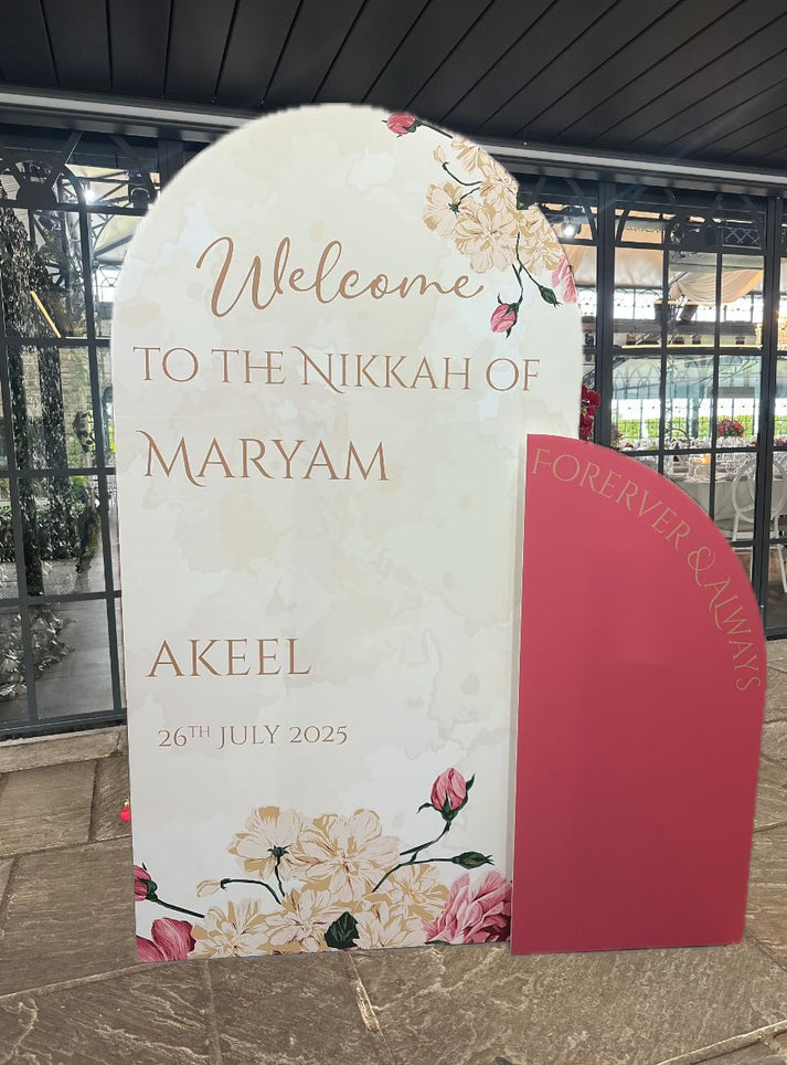 Customised Welcome Sign With Sail Board – exclusiveinvites